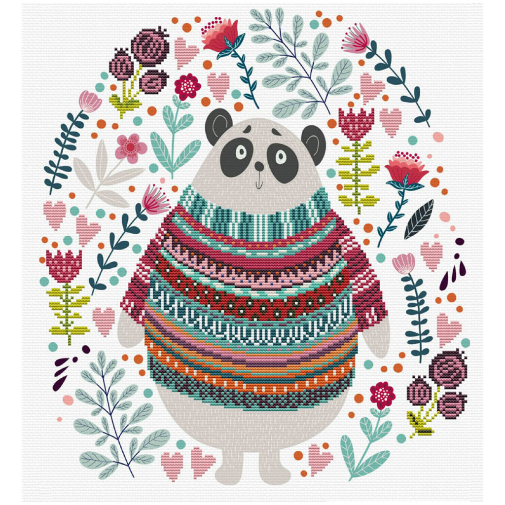 Panda Couture voorbedrukt borduren (pakket) - Doezelf.nl