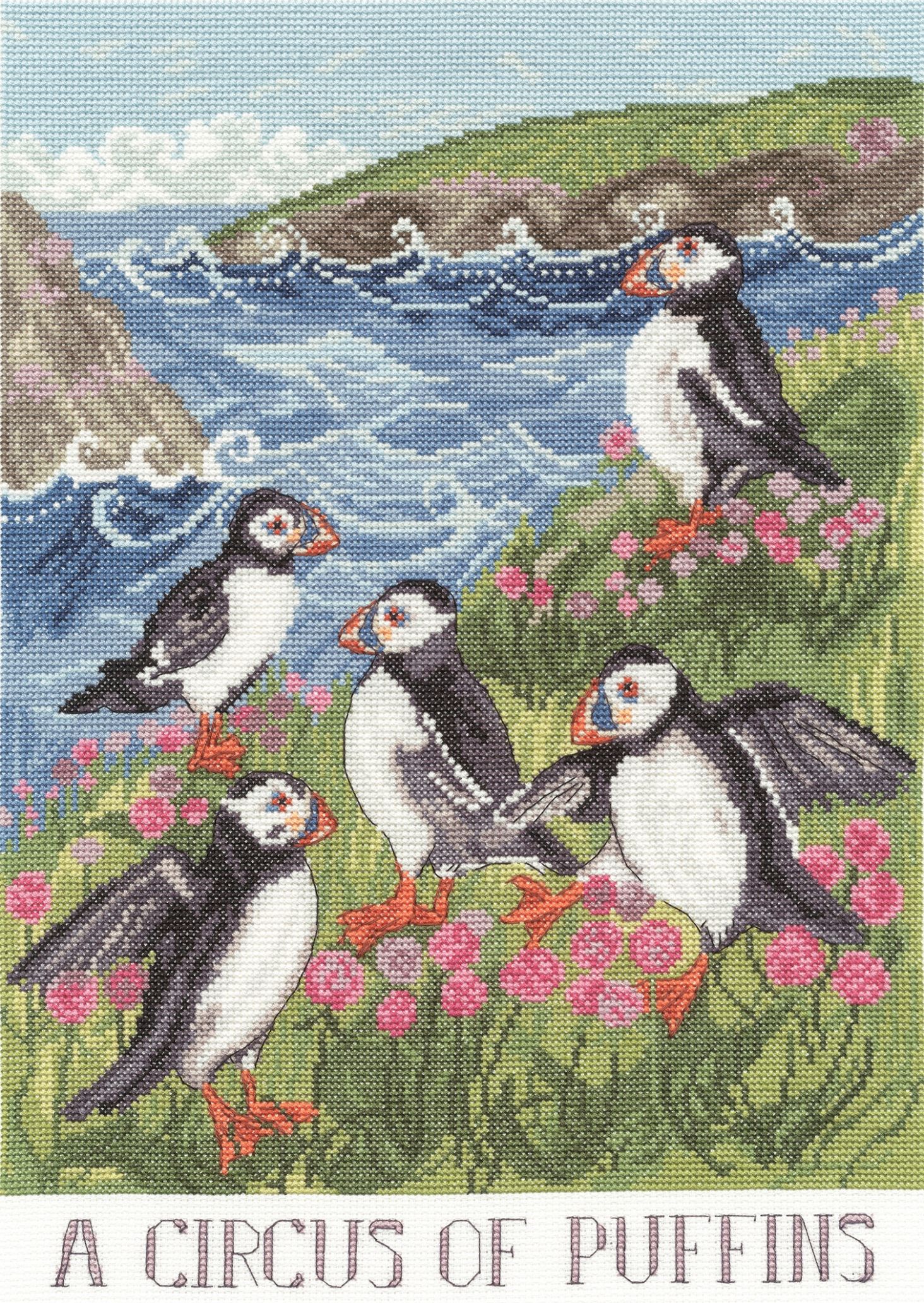 Bothy Threads Lizzie Spikes A Circus Of Puffins XDD9 borduren (pakket ...