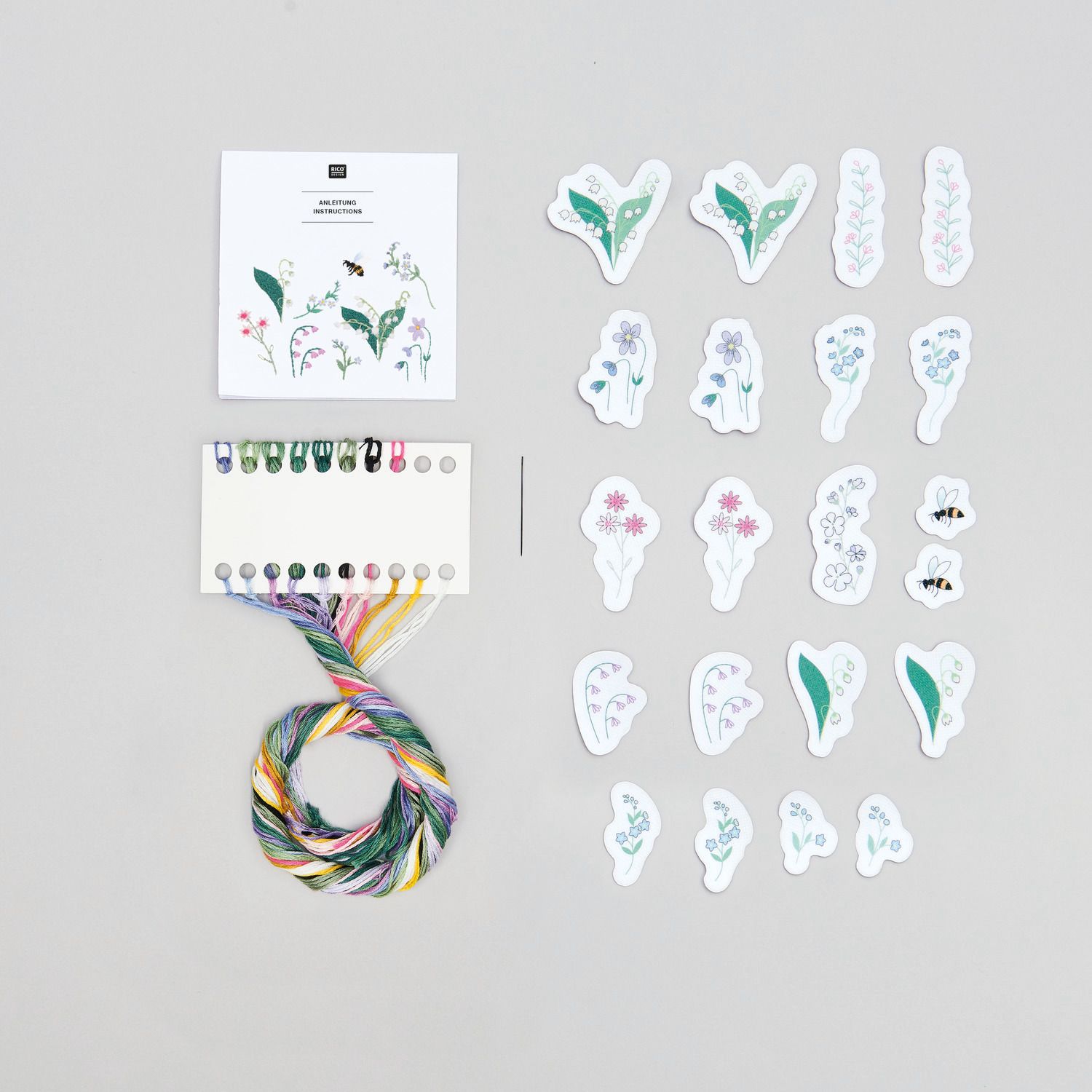 Rico Design Stick & Stitch borduurpakket Bloemen 21 stuks - Doezelf.nl